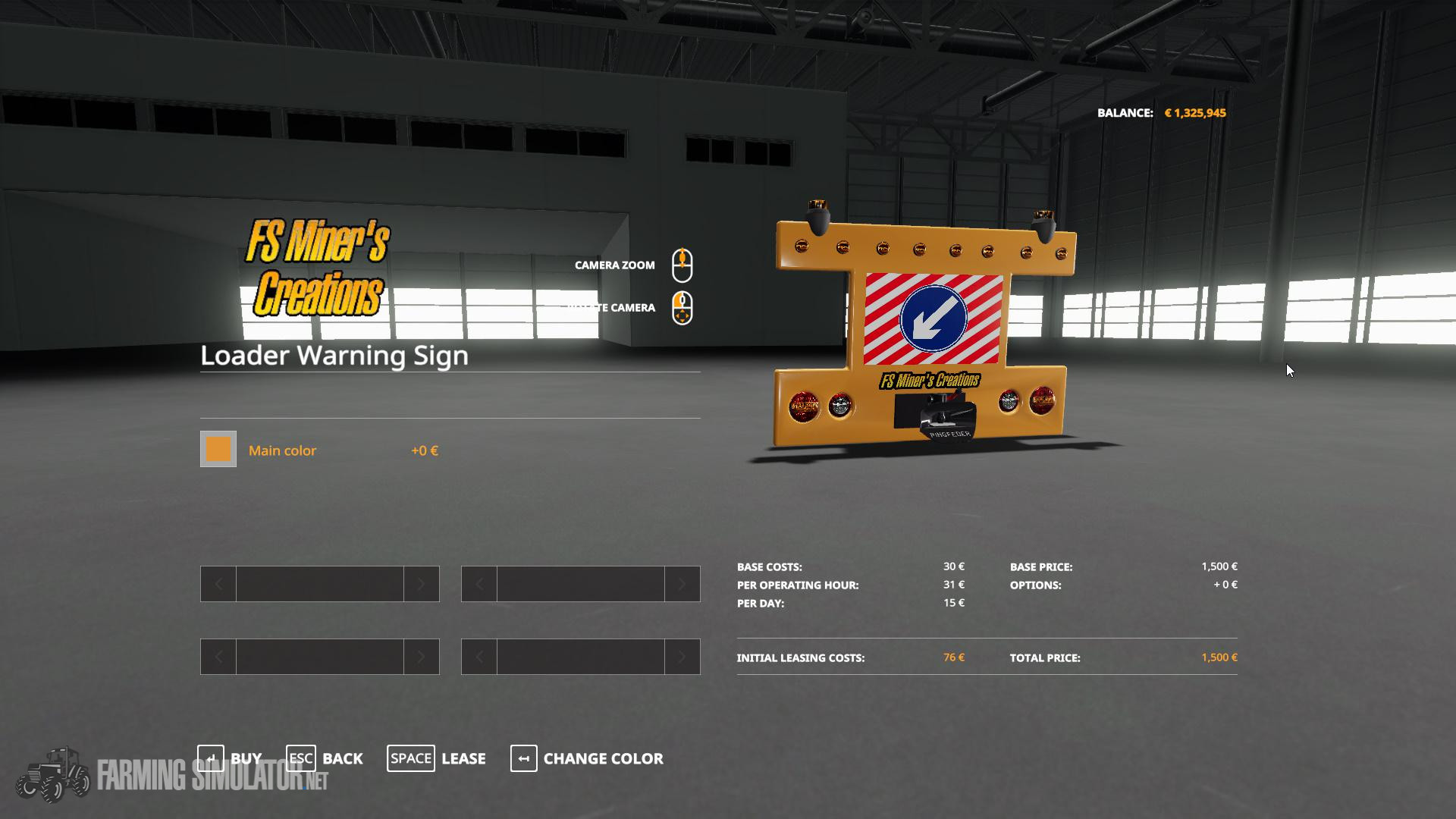 Rear Warning Sign For Wheel Loaders V 1.1 - FS19 Implements & Tools