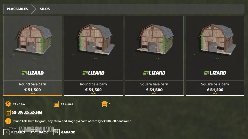 Placeable Bale Barns v 1.0 - FS19 Objects