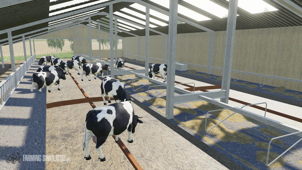 100x660 Cattle Barn v 1.0 - FS19 Objects