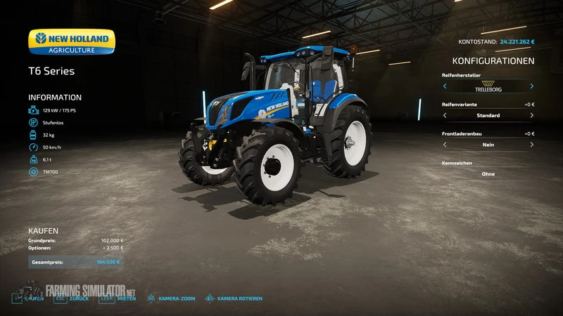 New Holland T6.175 Methane Power v 1.0 - FS22 Tractors